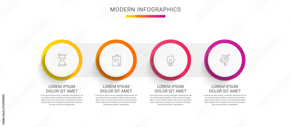 Modern infographics vector template. Cyclic infographic with four ...