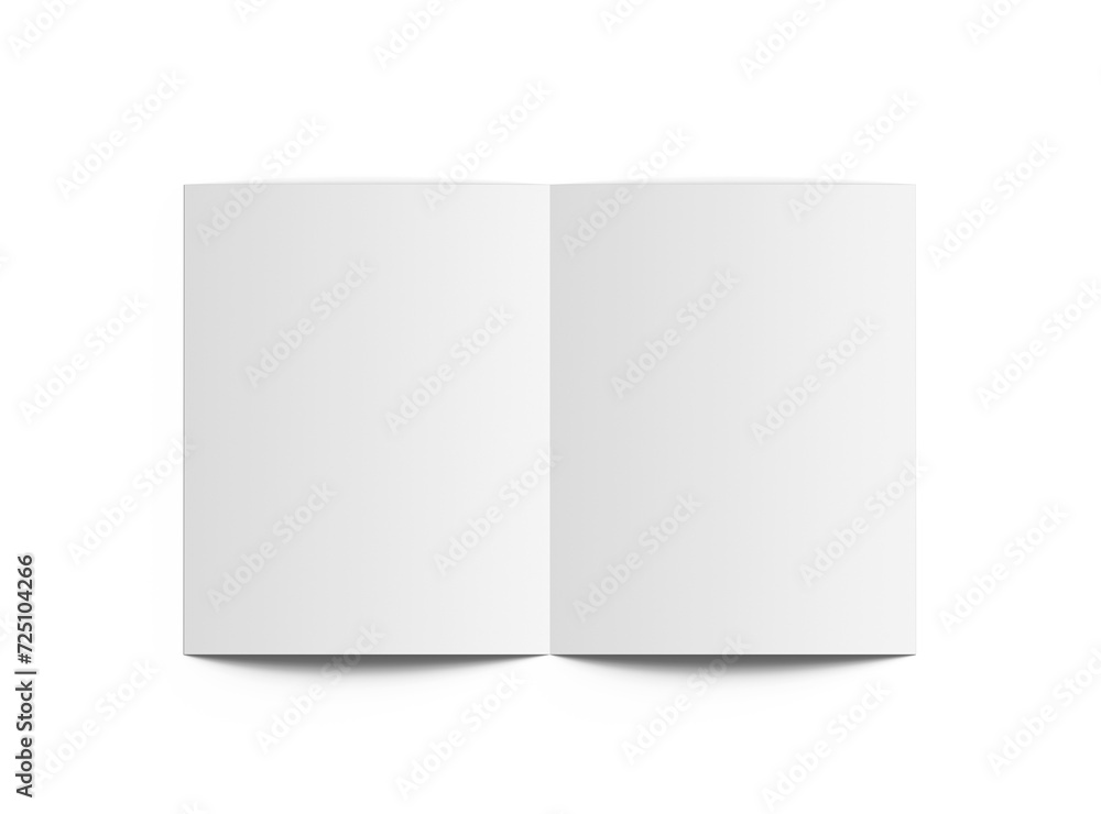 Blank Half Fold US letter brochure render on transparent background ...