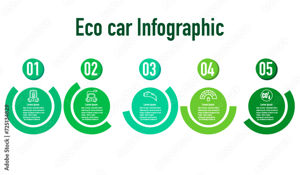 Infographic eco car template for energy consumption sustainable ...
