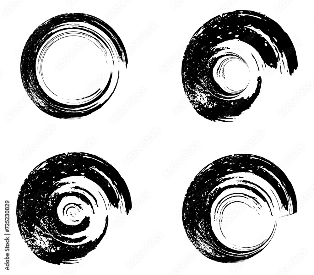 Vector de Stock set of elements, set of black and white brush stroke ...