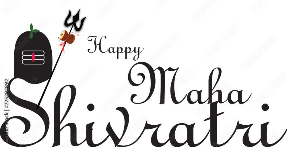 Happy Maha Shivratri english calligraphy Stock Vector | Adobe Stock