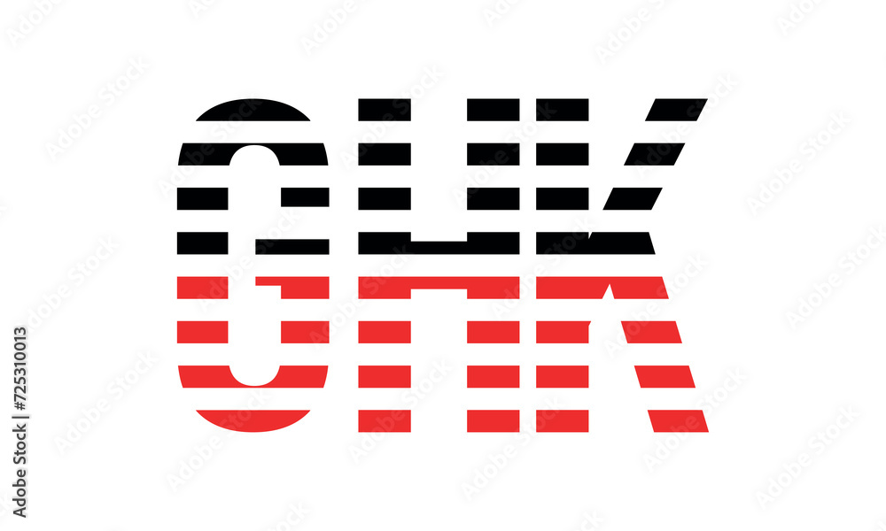 GHK three initial letter iconic line negative space minimal logo design ...