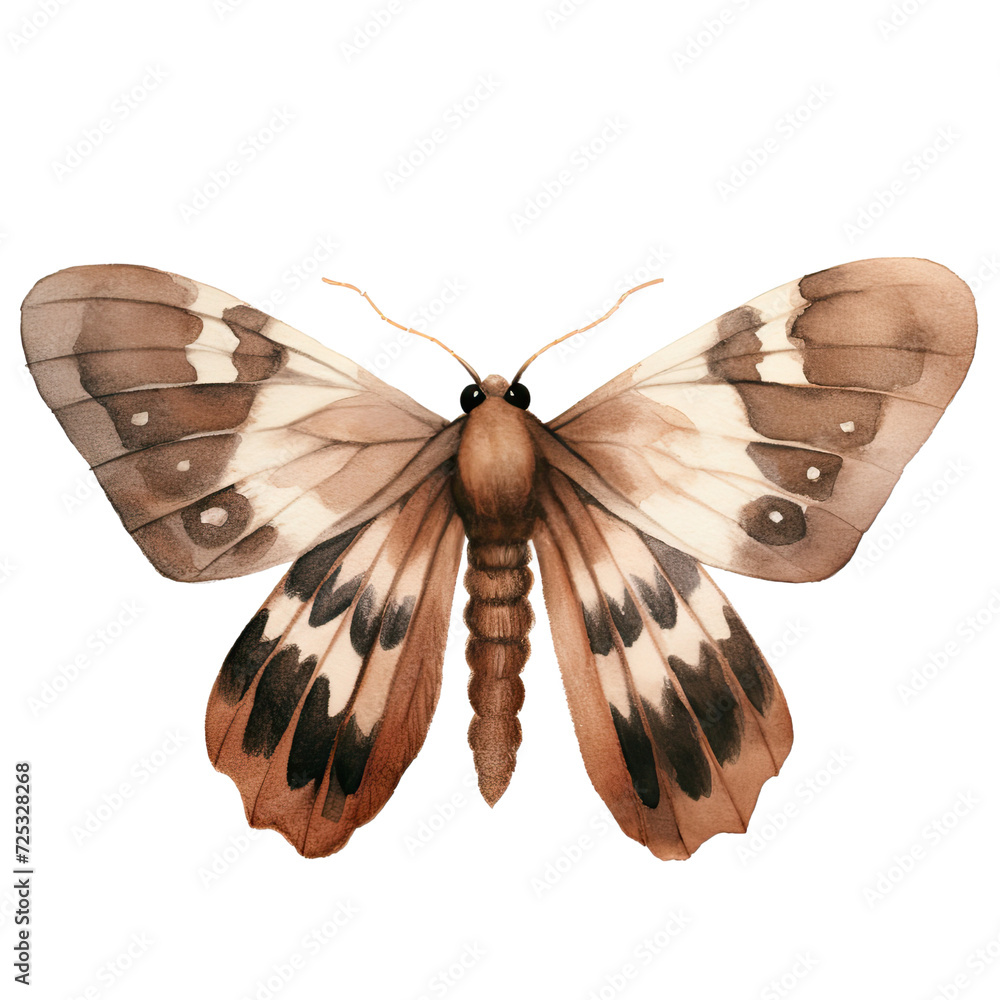 AI-generated watercolor clipart of a Moth Clipart illustration ...