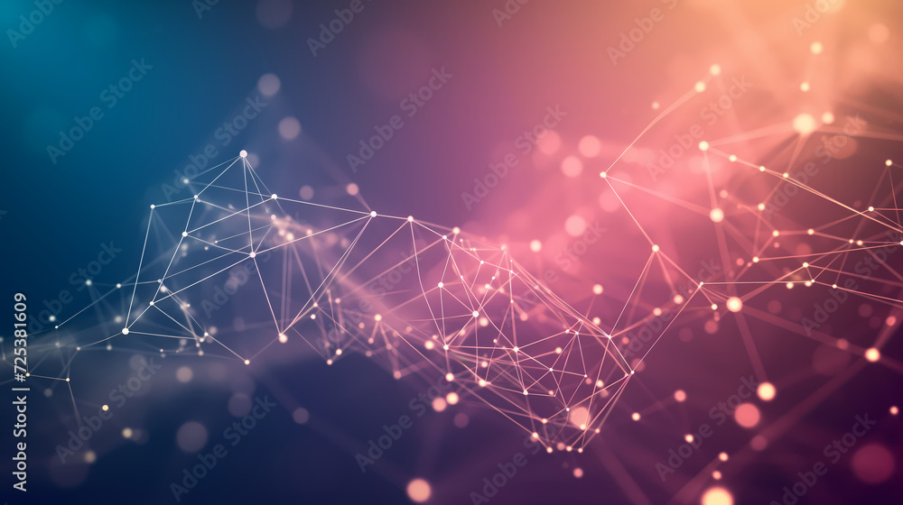 Modern gradient presentation background with white lines and nodes ...