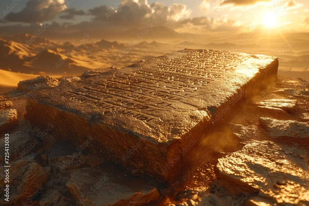 The Ten Commandments: Etched in divine light, the sacred commandments ... The Ten Commandments: Etched in divine light, the sacred commandments ...