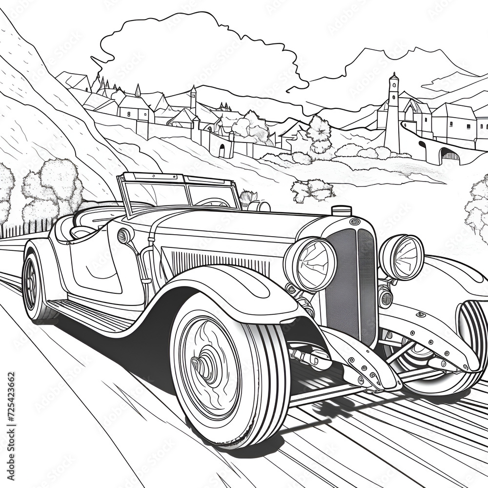 Rolls Royce Coloring Page, Luxury Car Colouring Page, For adult and ...
