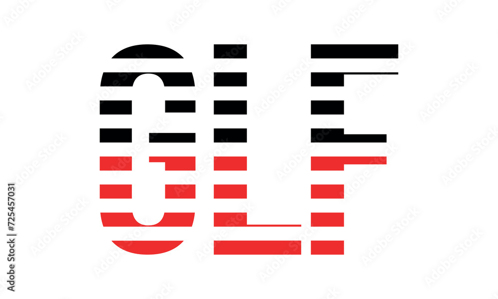 GLF three initial letter iconic line negative space minimal logo design ...