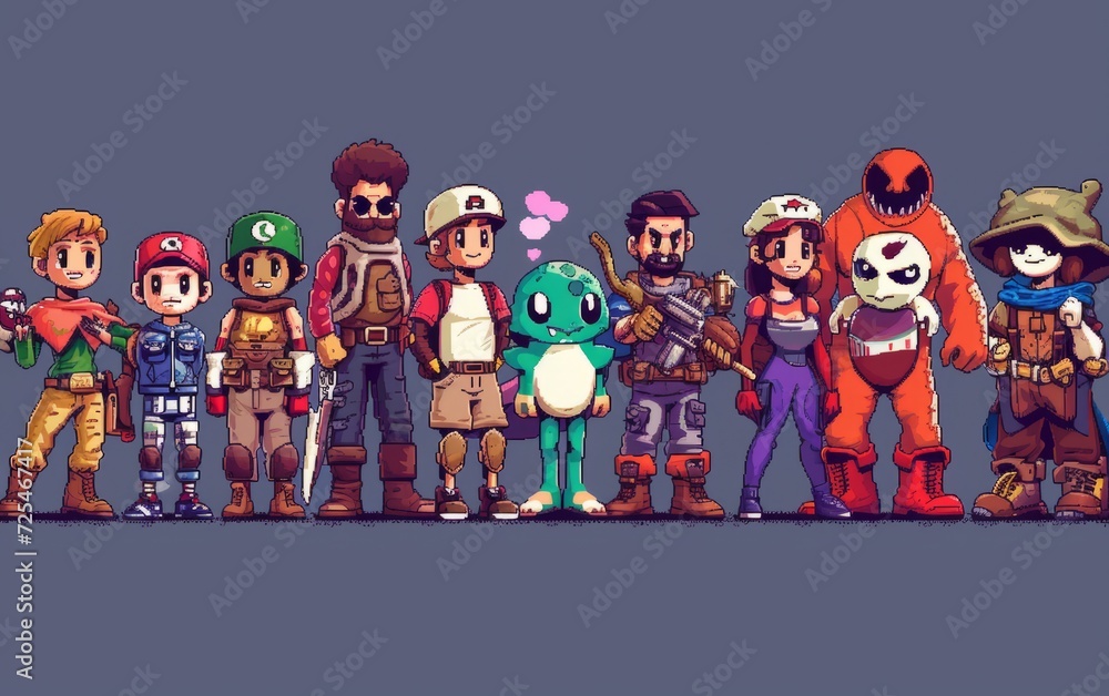 Retro Pixel Art Characters. A collection of pixel art characters from ...