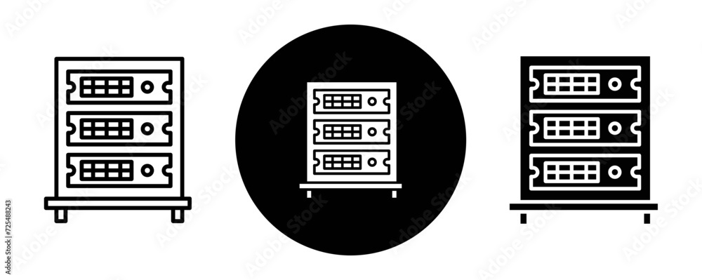 Server rack outline icon collection or set. Server rack Thin vector ...