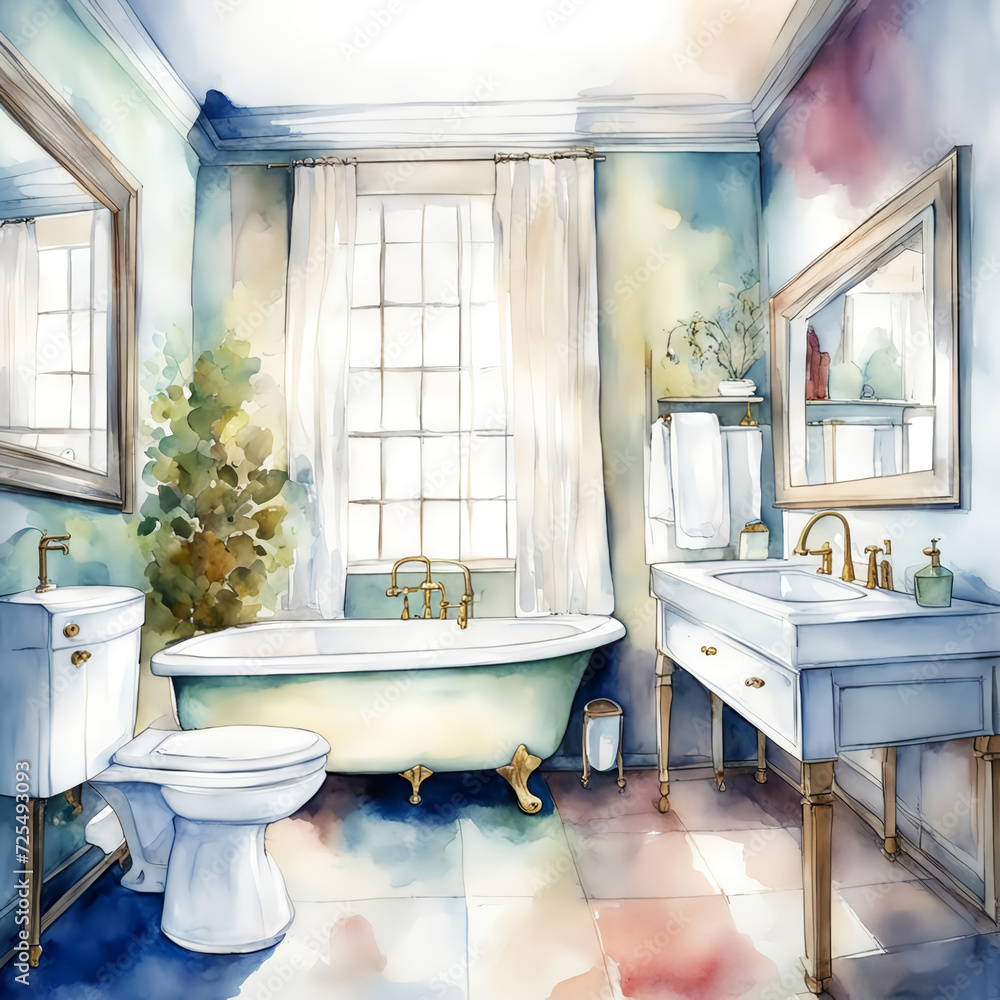 interior design of a house and apartment, sketch, sketch of a room ...