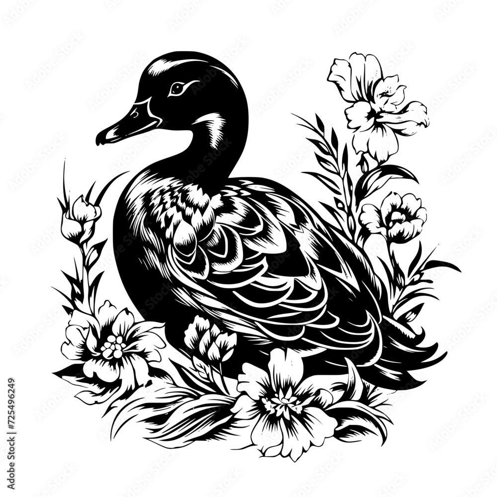 Vector de Stock Duck Svg, Animal Svg, Duck Hunting Svg, Duck Hunter Svg ...
