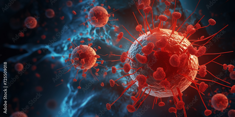 Stock-Illustration „Virus molecules in human body. Bacteria of ...