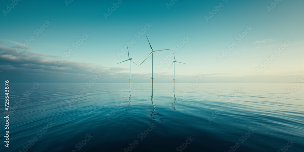 Offshore Wind Turbines Harness Green Energy From The Sea, Combating ...