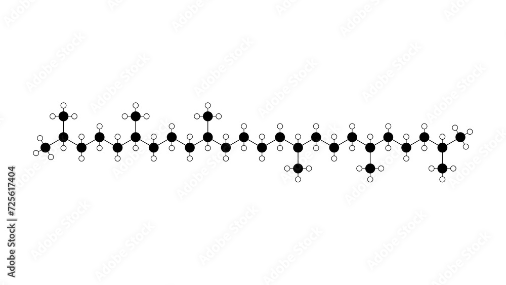 squalane molecule, structural chemical formula, ball-and-stick model ...