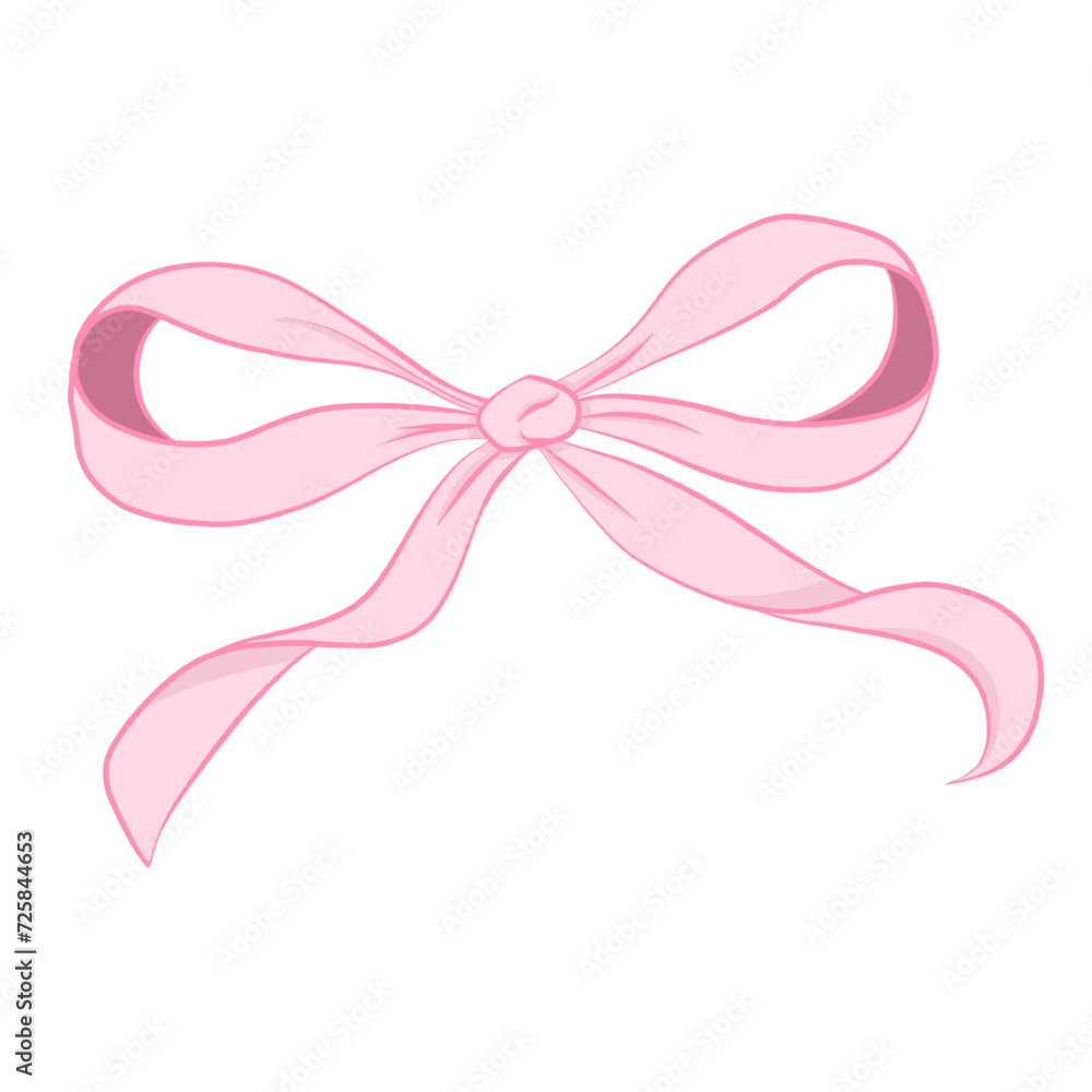 Coquette aesthetic Ribbon pink illustration Stock Vector | Adobe Stock
