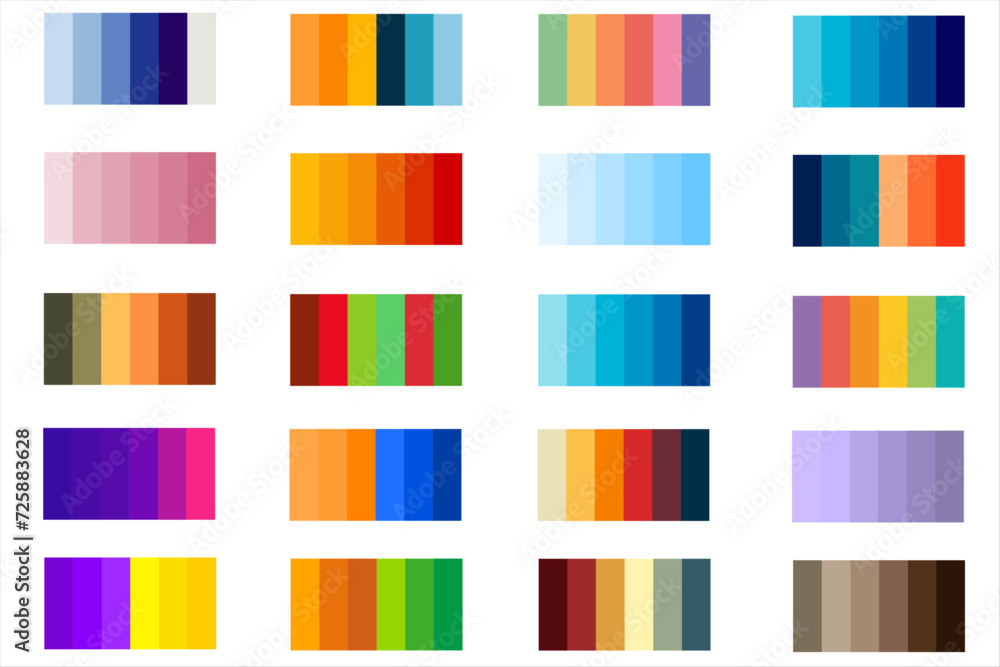 20x6 Color Palettes 2 Packs, Discover 20 Sets of Vibrant Vector Color ...