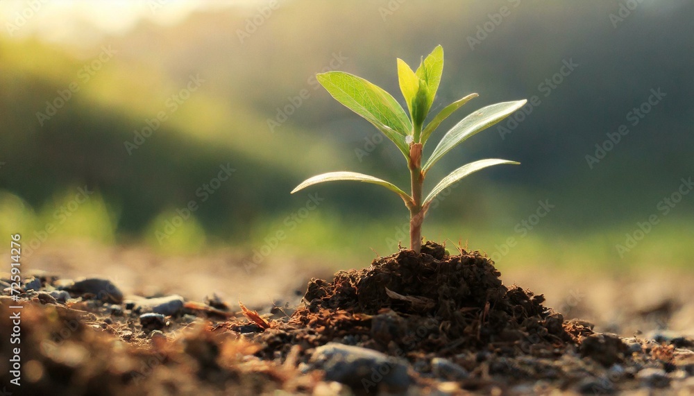 Planta nascendo brotando da terra Stock Photo | Adobe Stock