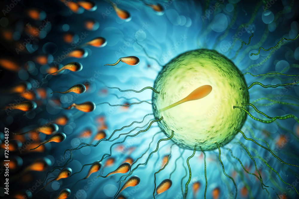 Achieving fertilization, sperm and egg cell, Under the microscope ...