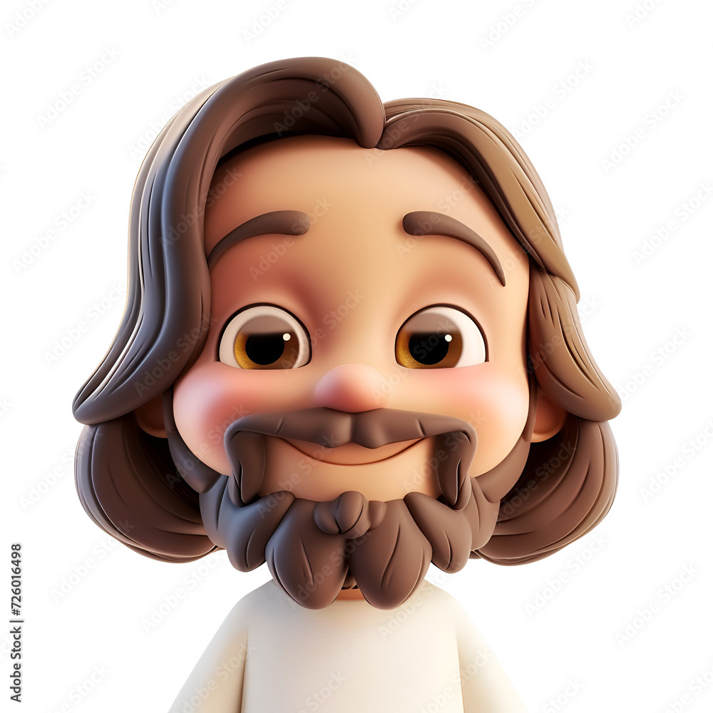 Joyful Jesus Christ, Simple 3D Cartoon Illustration Render ...