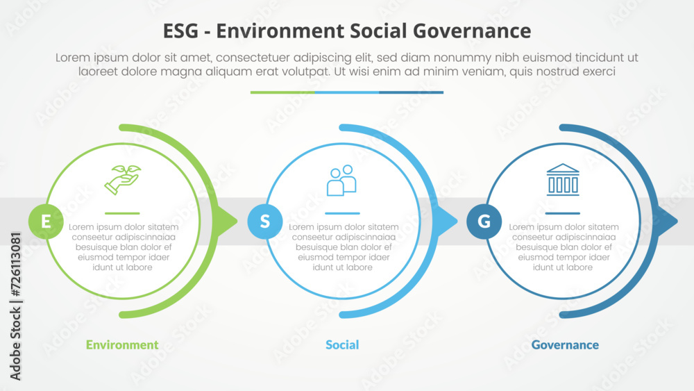 ESG frameworks infographic concept for slide presentation with big ...