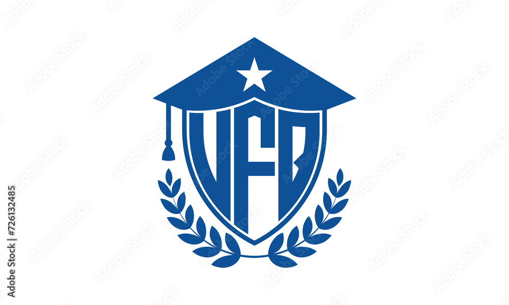 UFQ three letter iconic academic logo design vector template. monogram ...
