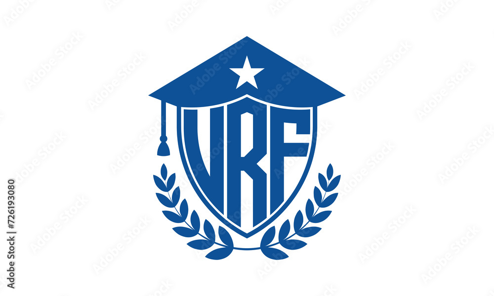URF three letter iconic academic logo design vector template. monogram ...