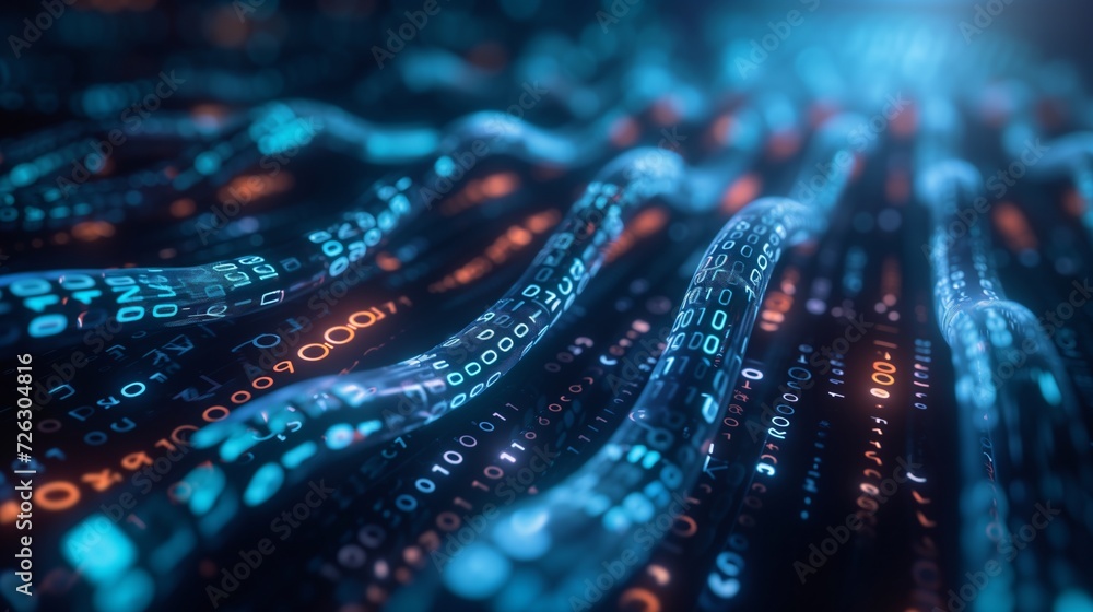 Data Encryption A Visually Striking Image Of Data Streams Transformed Into Intricate Patterns