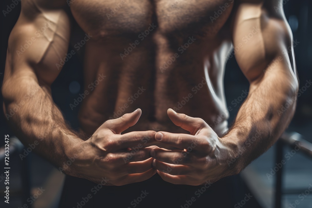 Strong man hands with muscles Stock Photo | Adobe Stock