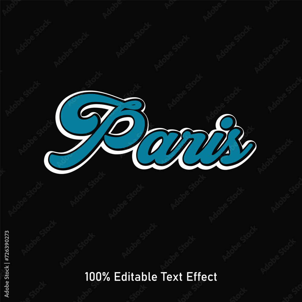 Paris text effect vector. Editable college t-shirt design printable ...