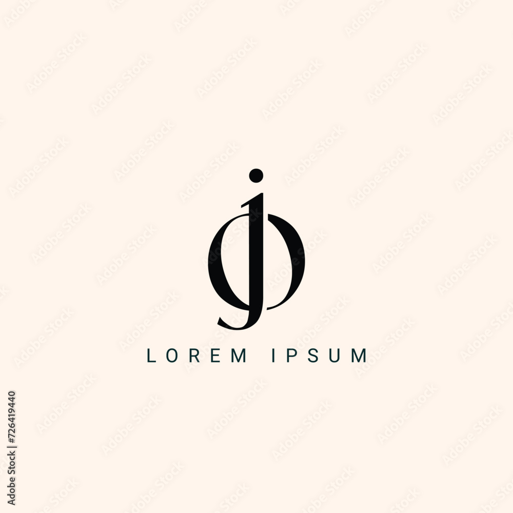 Alphabet letters monogram icon logo OJ or JO Stock Vector | Adobe Stock