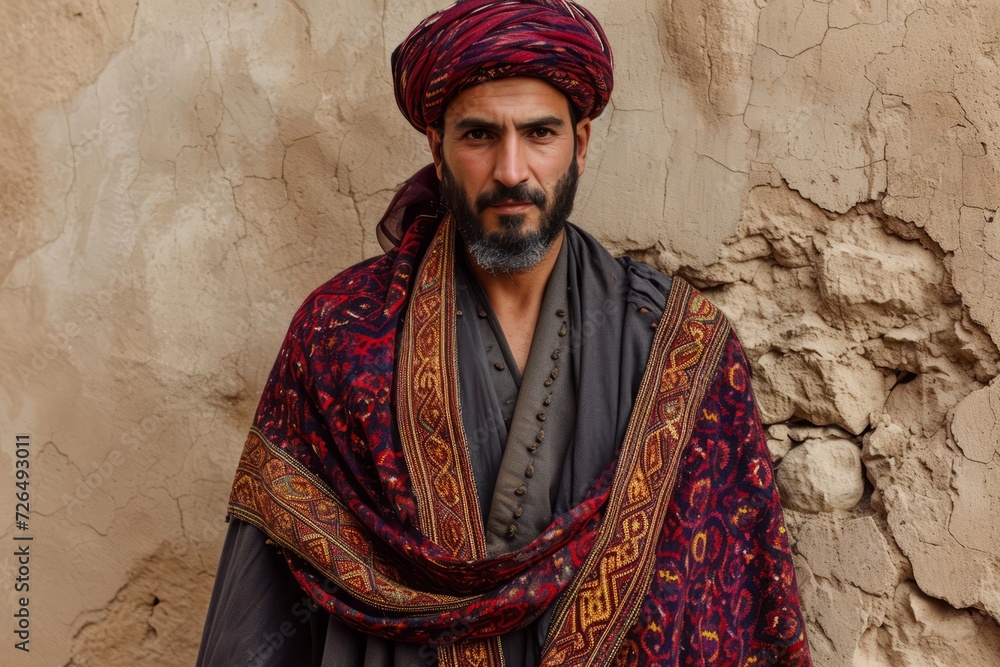 Iranian man in national clothes portrait from history of Iran realistic ...