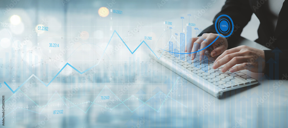 Investment concepts, investors with investment graphs, stock trading ...