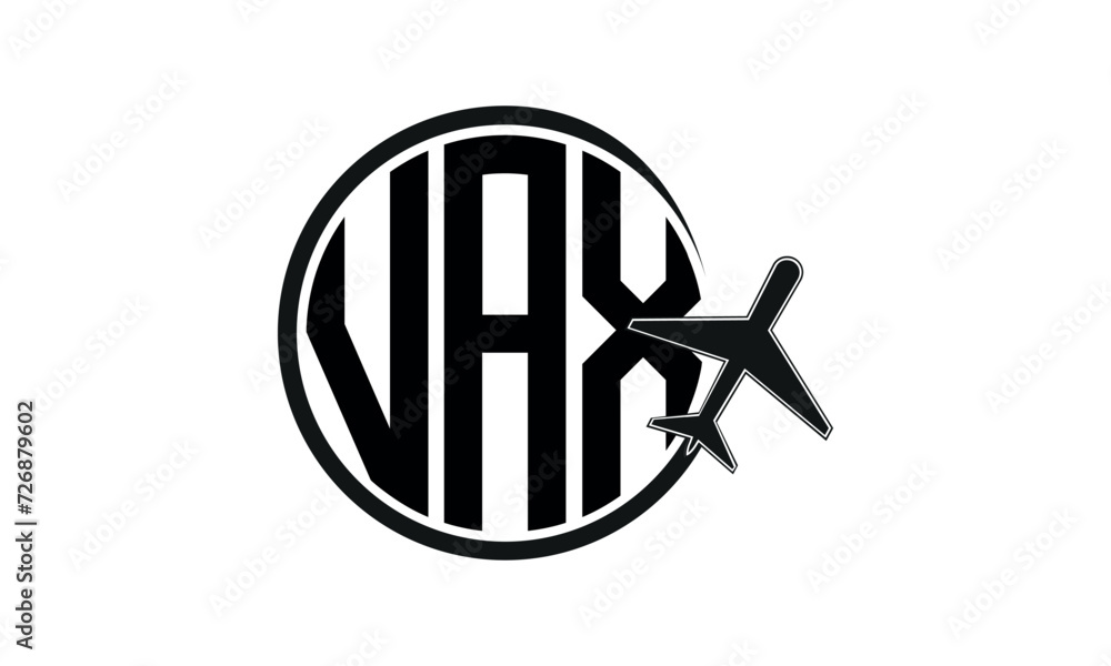 VAX three initial letter circle tour & travel agency logo design vector ...