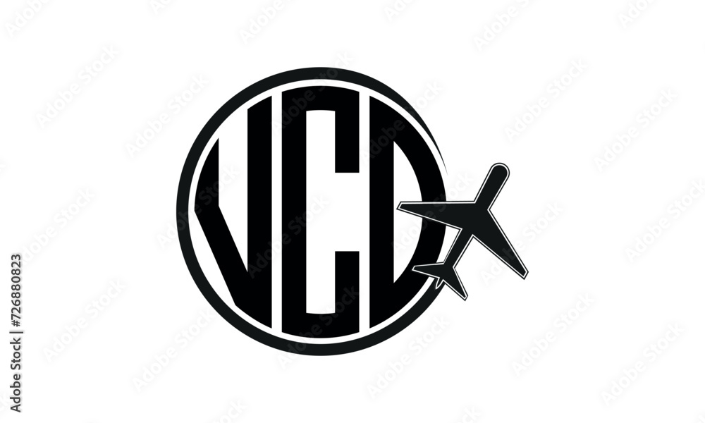 VCO three initial letter circle tour & travel agency logo design vector ...