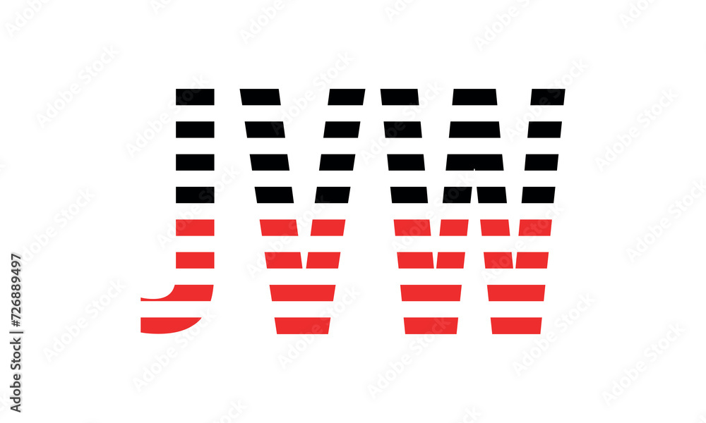 JVW three initial letter iconic line negative space minimal logo design ...