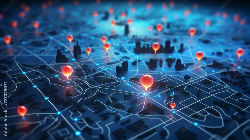 Futuristic gps mapping: navigating destinations with precision. Explore ...