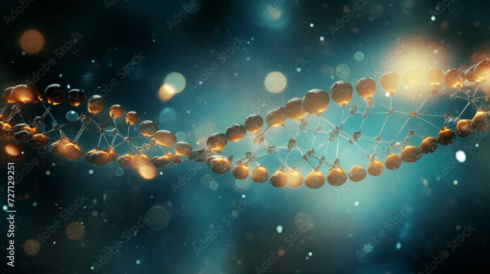 dna strand on a black background, human dna, molecular changes ...