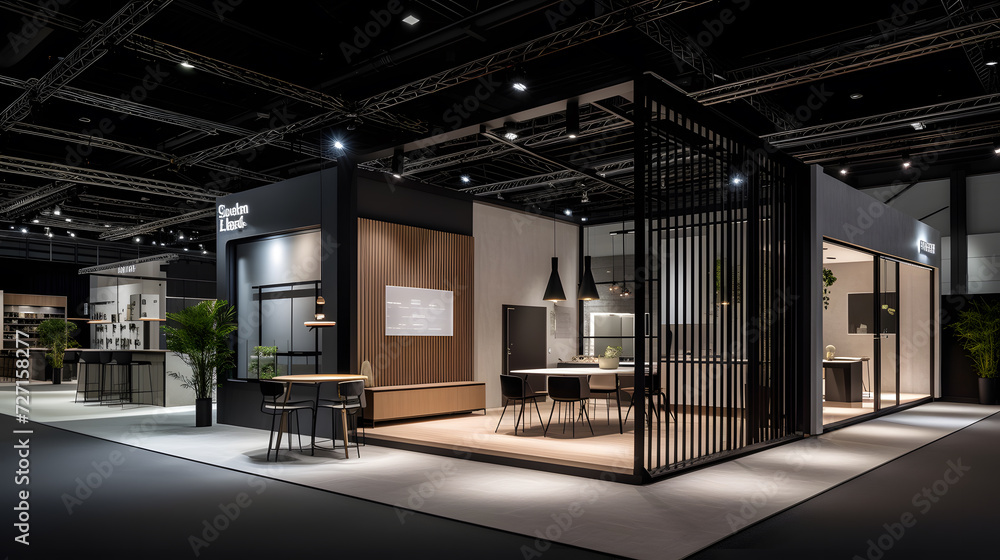 large exhibition booth in nordic style Simply decorated With minimalist ...