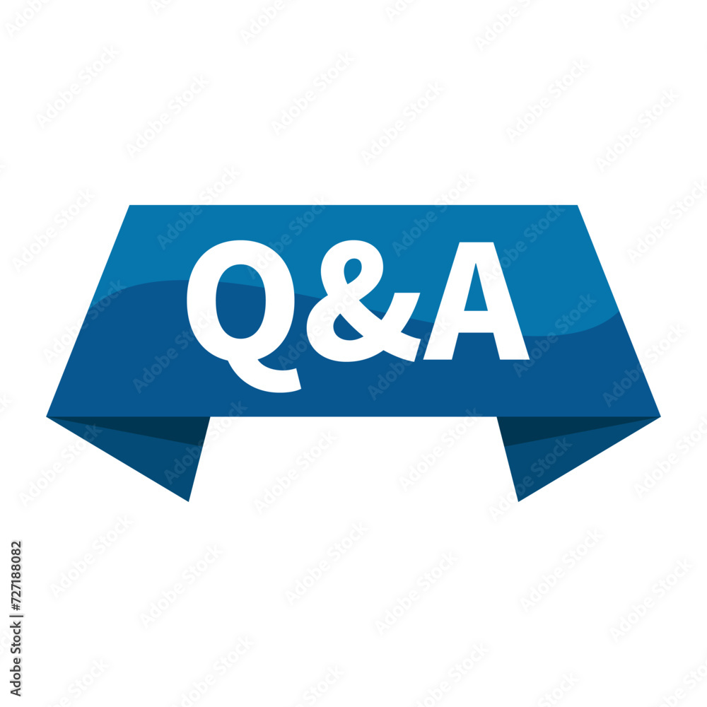 Question And Answer Text In Blue Ribbon Rectangle Shape For Knowledge ...