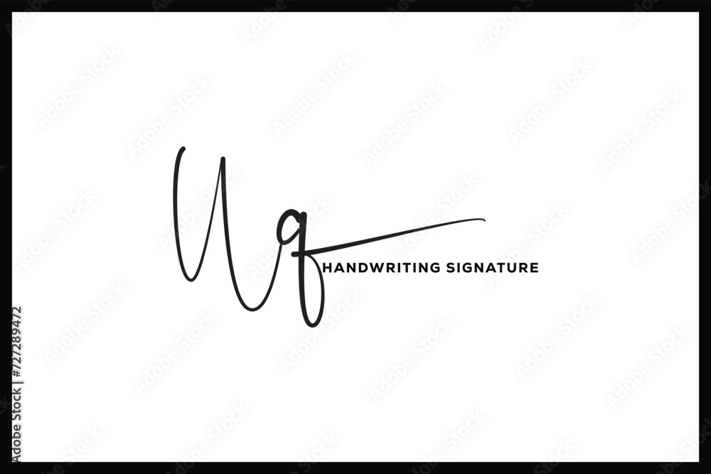 WQ initials Handwriting signature logo. WQ Hand drawn Calligraphy ...