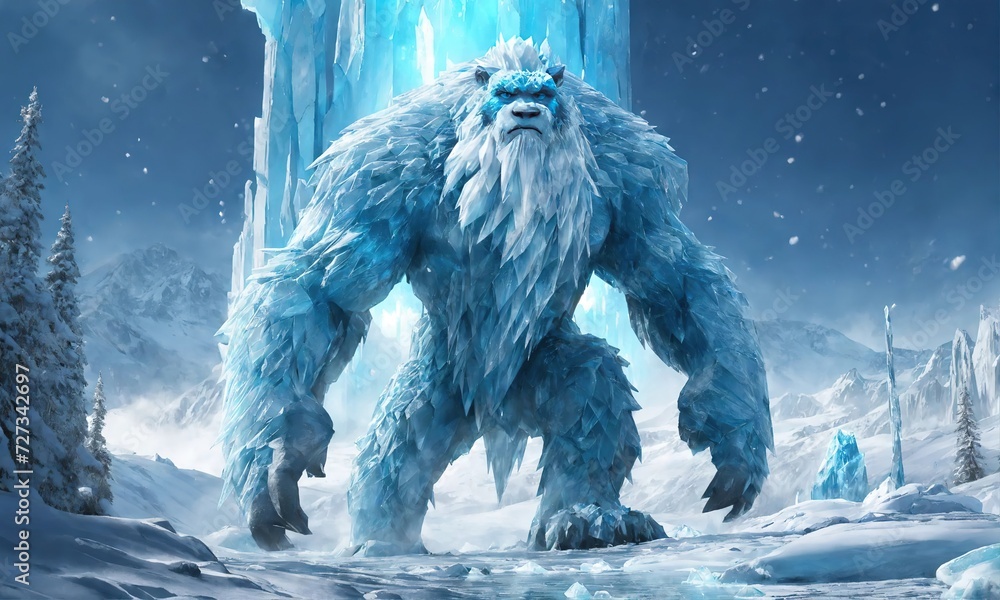 Stock-Foto „Glacial yeti description the glacial yeti is a towering ice ...