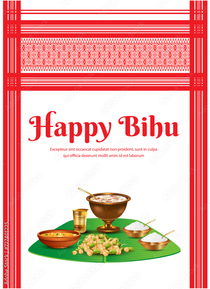 Greeting banner with traditional sweets: ladoo, and pitha for North ...