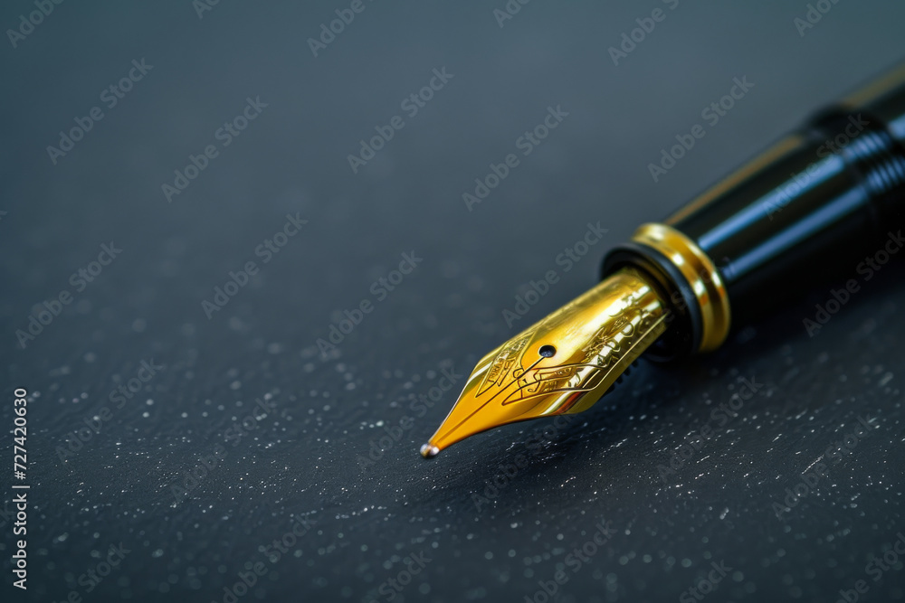 An elegant fountain pen, poised and ready to create flowing words and ...