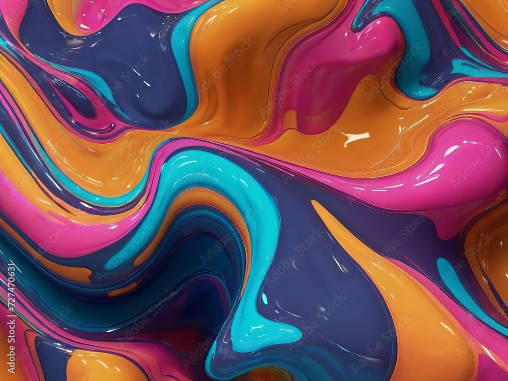 Beautiful Abstract Background,Color Liquid Shape Movement,3d Illustration of Liquid Forms with ...
