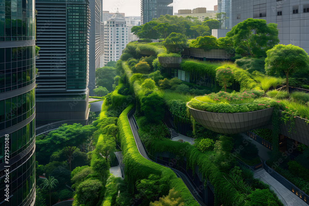 Nested among urban structures, this building complex features winding ...