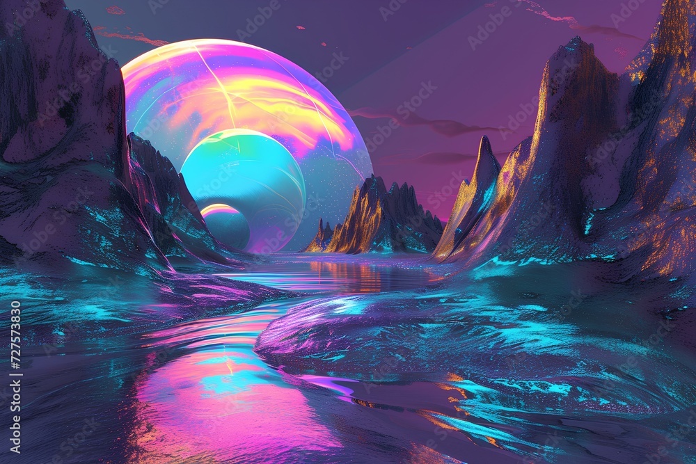 psychedelic album cover, sleek digital render for the album, aberrant ...