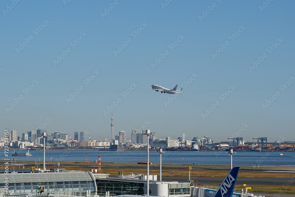 Tokyo, Japan – Nov.20th, 2023: Japan Airlines airplane taking off from ...