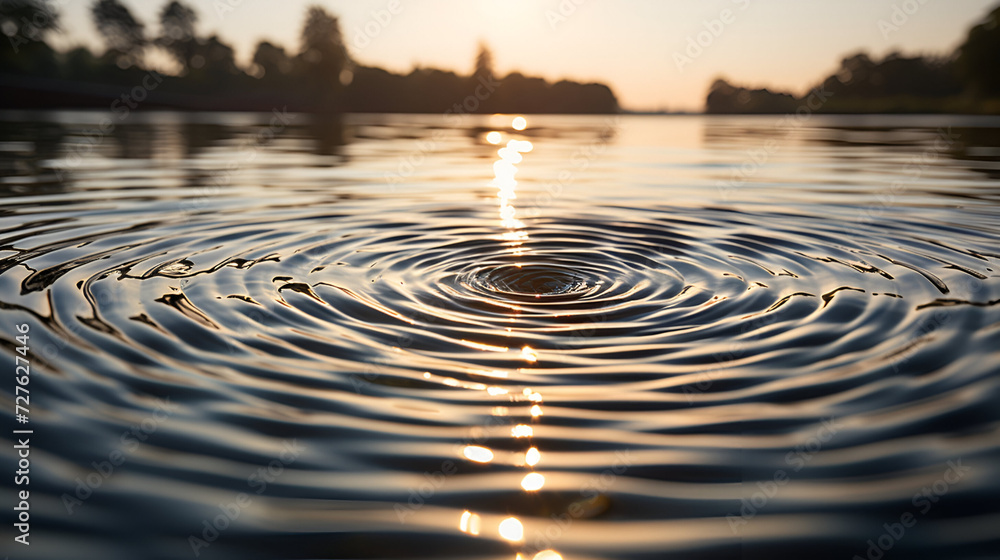 Illustration Stock Water dripping or water ripples in a pond waves of rippling, A ripple effect ...