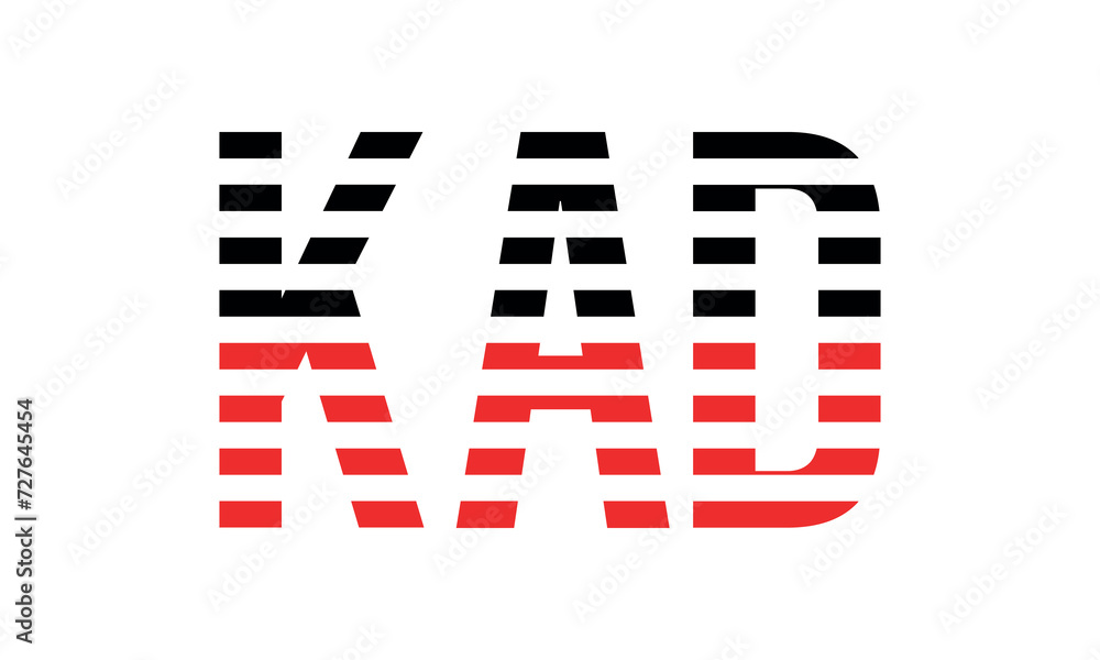 KAD three initial letter iconic line negative space minimal logo design ...