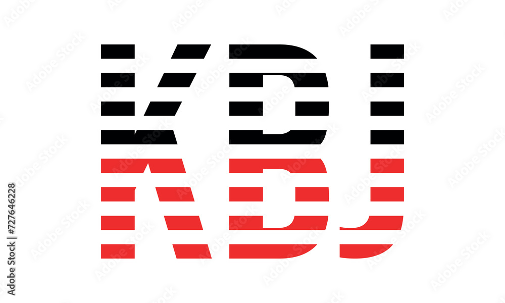 KBJ three initial letter iconic line negative space minimal logo design ...